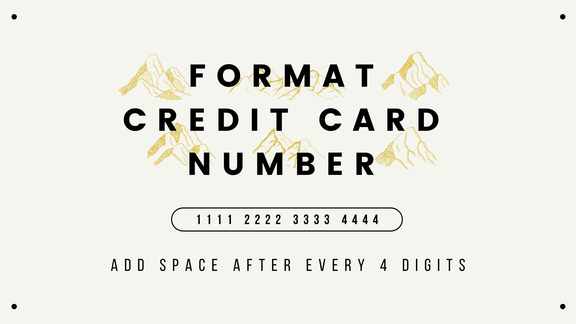 Add Letter spacing After Every 4 Digits Of A Credit Card In HTML Using JS